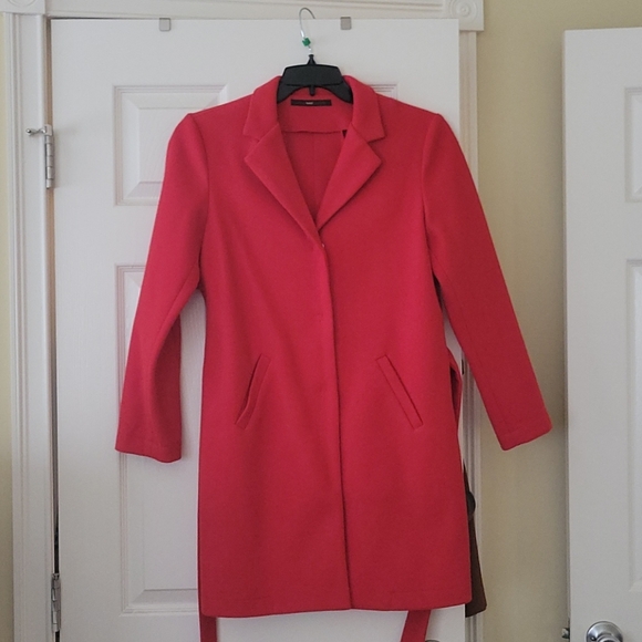 hazel | Jackets & Coats | Hazel Red Long Coat | Poshmark